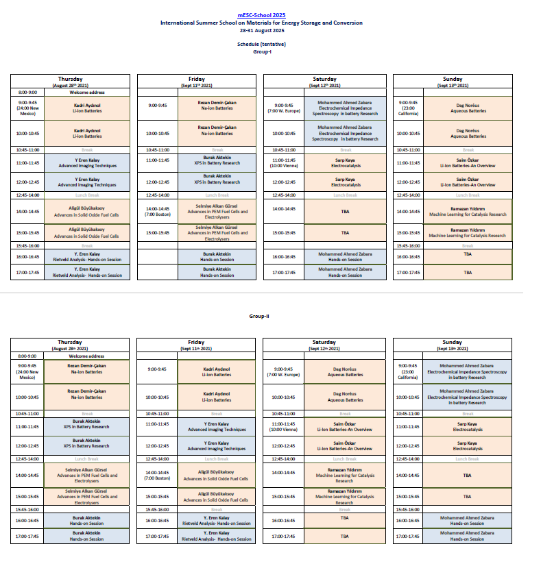 mESC-School 25-schedule